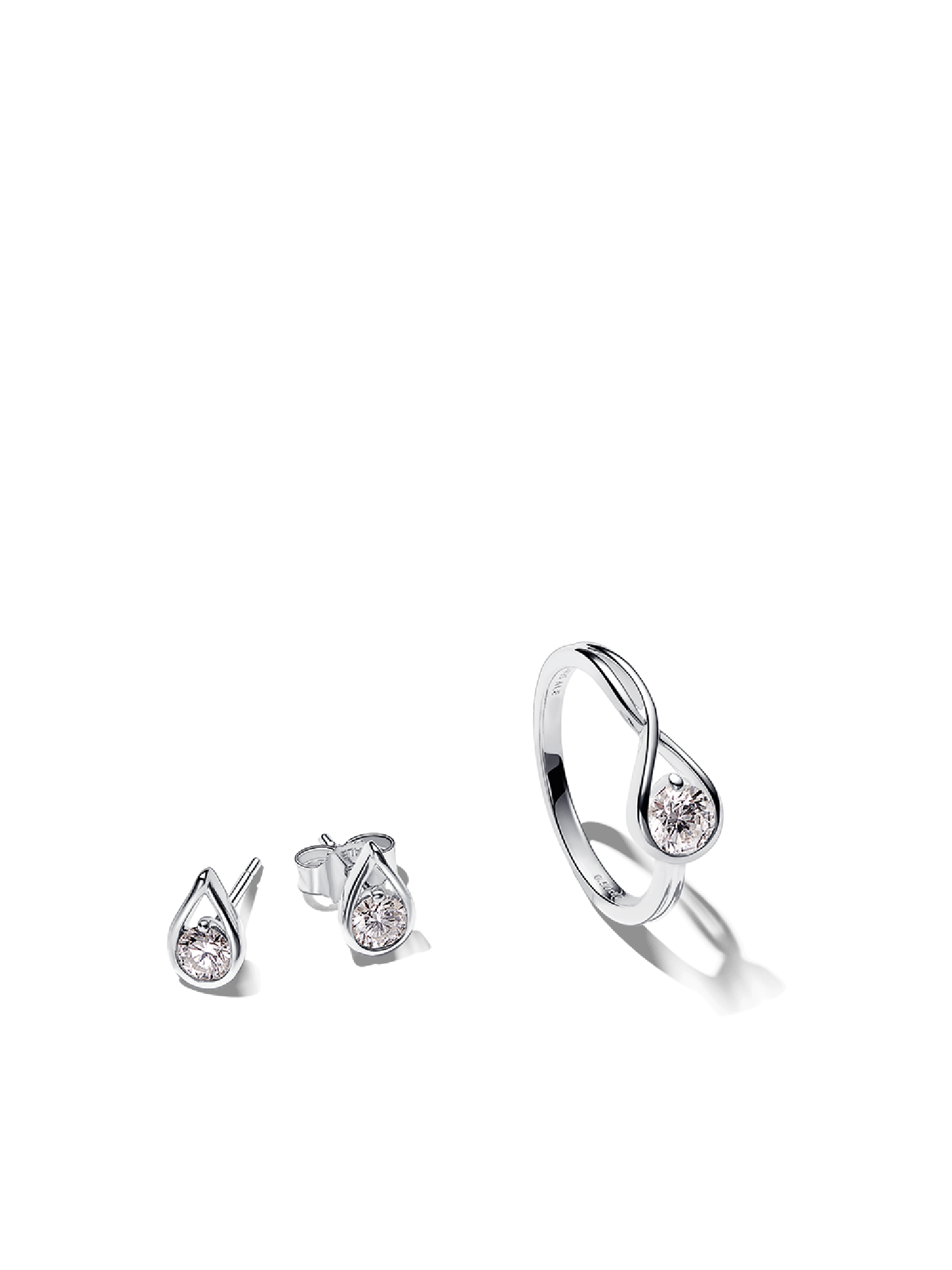 Pandora Infinite Lab-grown Diamond Ring and Earrings Set 1 ct tw ...