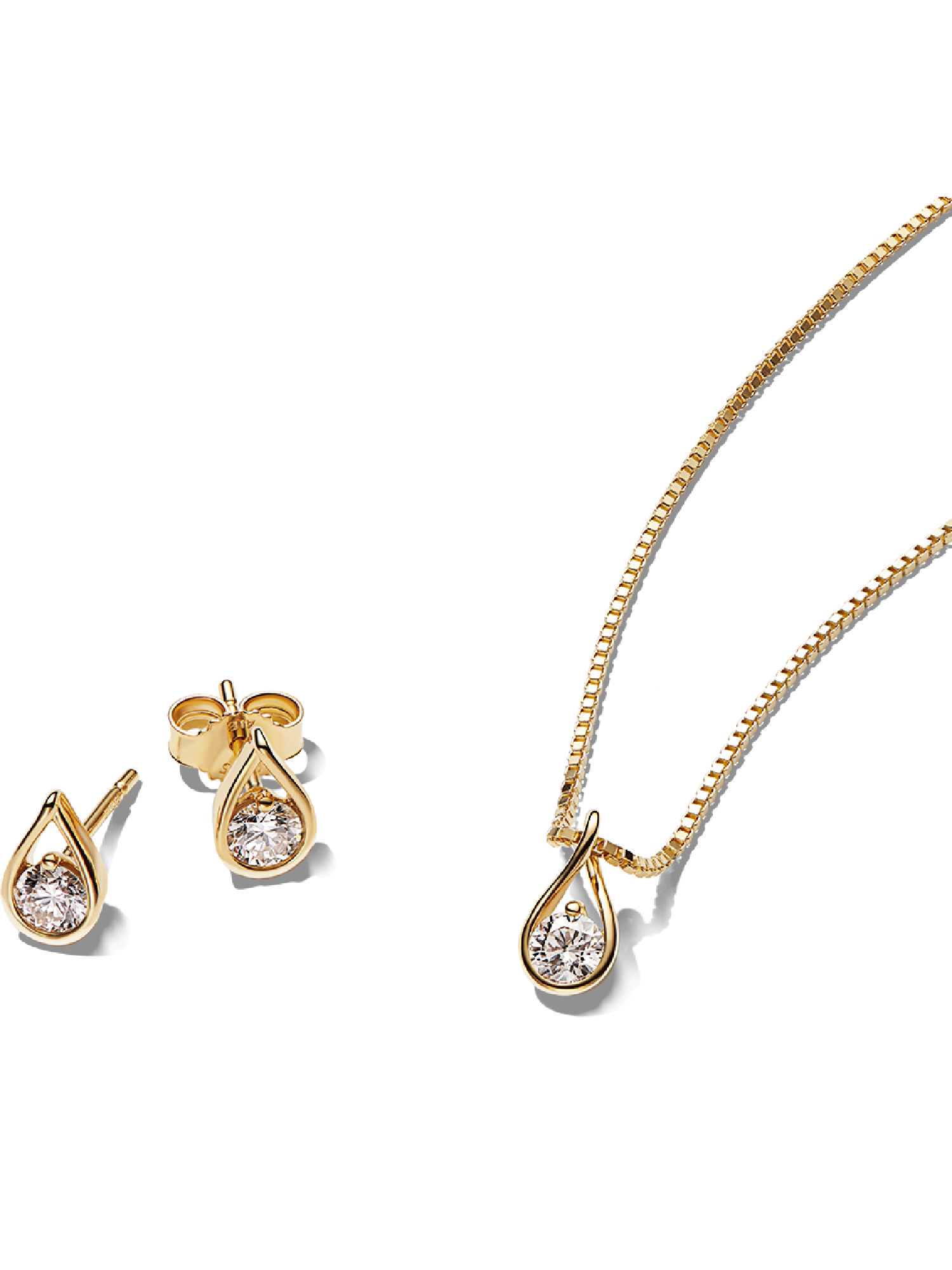 Pandora Infinite Lab-grown Diamond Necklace and Earrings Set 0.75 carat ...