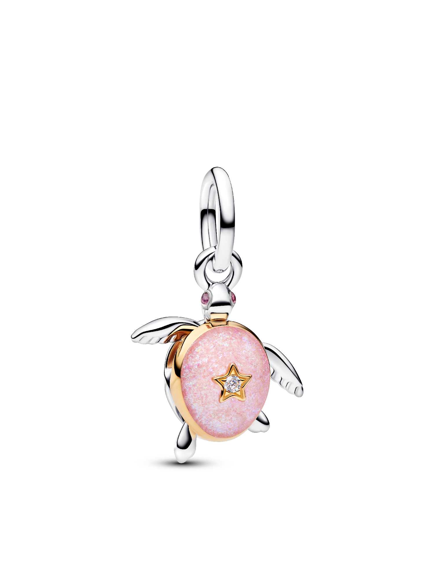 2026 Pink Sea Turtle Lab-grown Diamond Dangle Charm | Two-tone | Pandora US